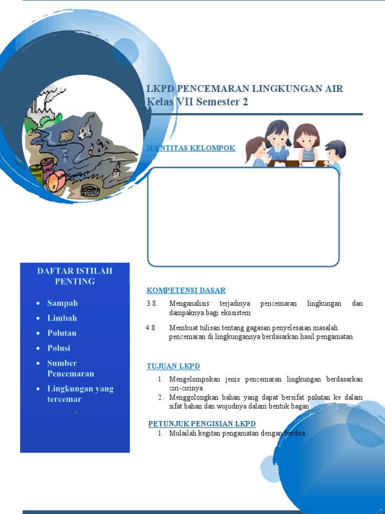 LKPD Pencemaran Air Kelas VII | PDF
