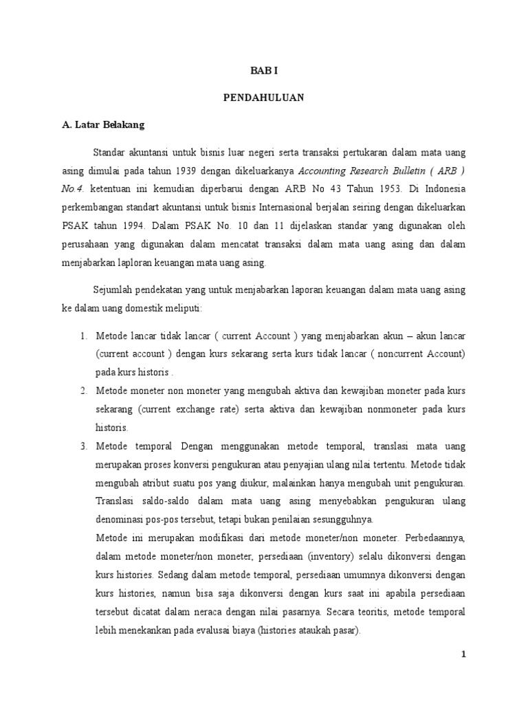 Translasi Laporan Keuangan Entitas Usaha Luar Negeri ke Rupiah dan ...