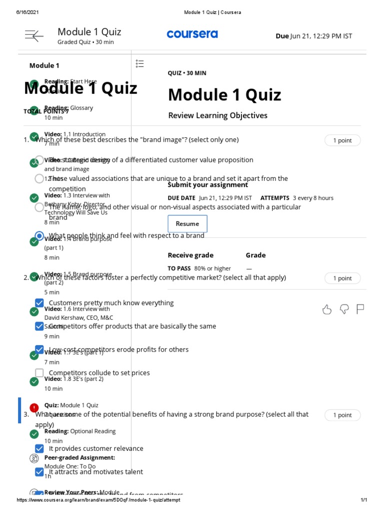 Module 1 Quiz - Coursera | PDF