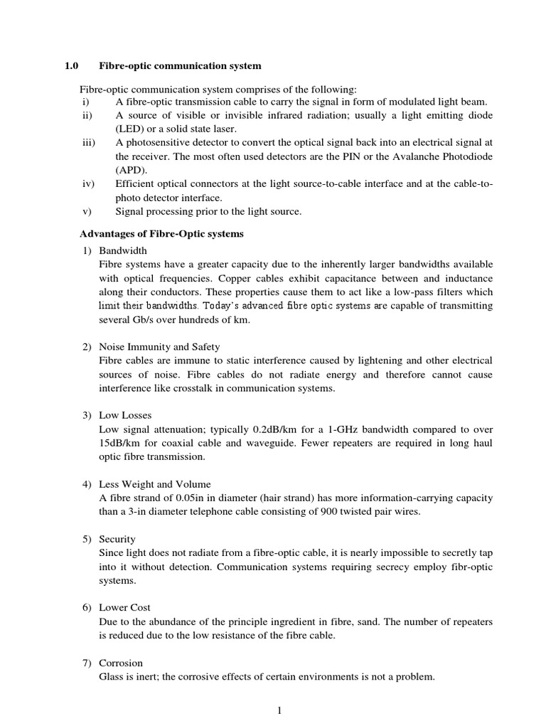 Fiber Optic | PDF | Optical Fiber | Dispersion (Optics)