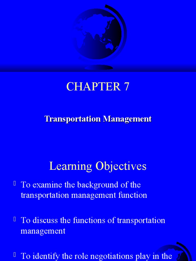 Chapter-7 (Transportation Management) | PDF | Cargo | Bill Of Lading
