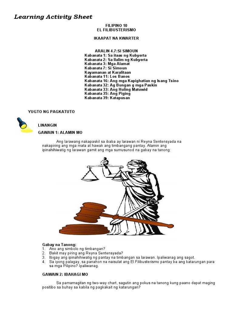 LAS Aralin 4.7 Si Simoun - Edited | PDF