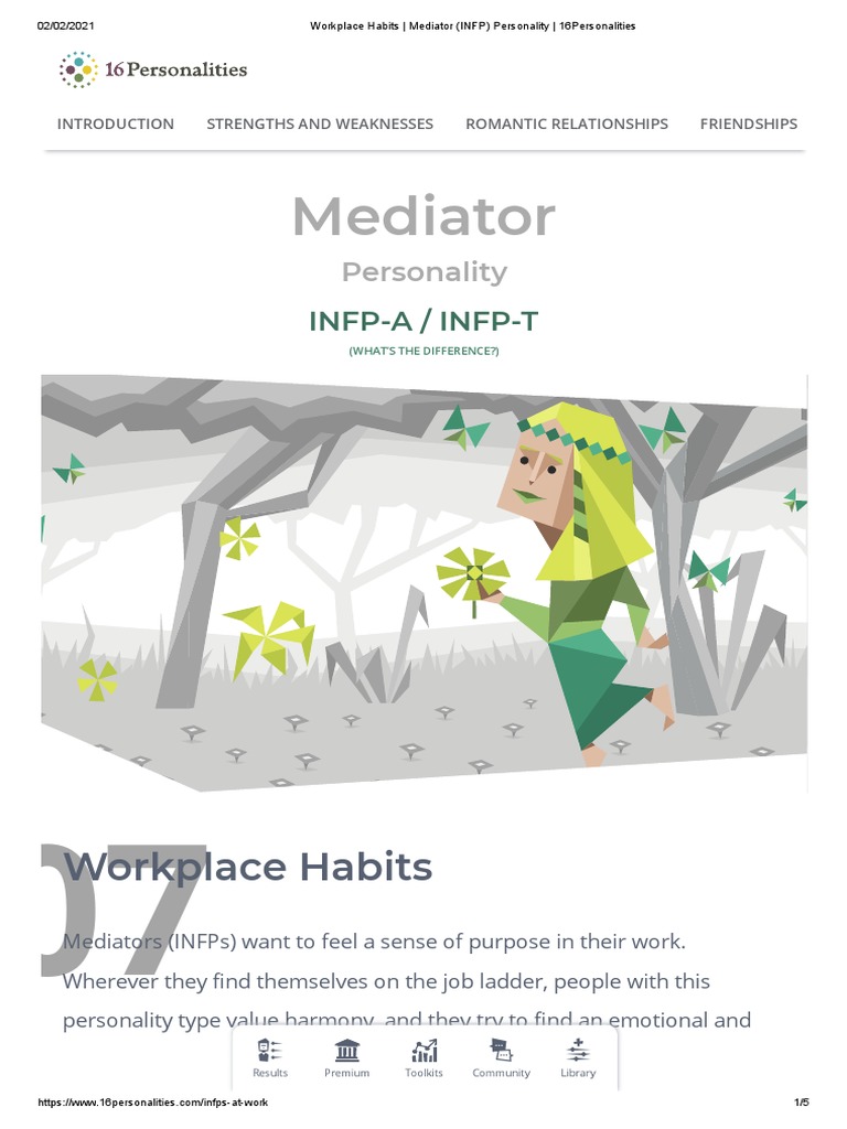 Workplace Habits - Mediator (INFP) Personality - 16personalities | PDF | Personality Type ...