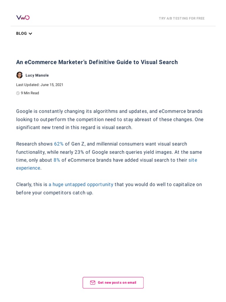 An ECommerce Marketer's Definitive Guide To Visual Search | PDF ...