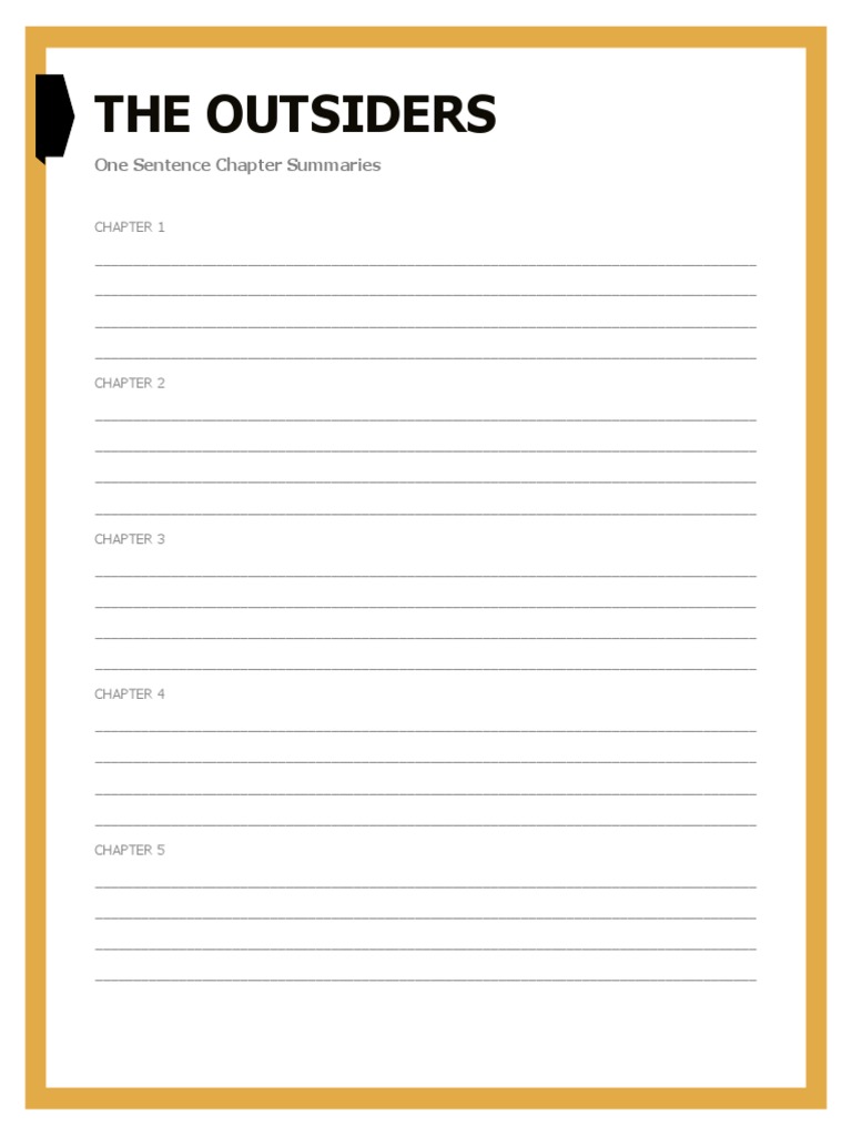 One Sentence Chapter Summaries | PDF