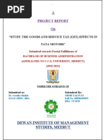 Mba GST Project Report | PDF | Taxes | Value Added Tax