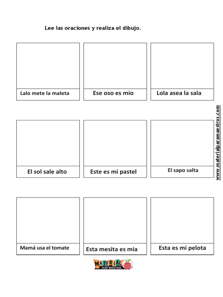 Lee Las Oraciones y Realiza El Dibujo | PDF