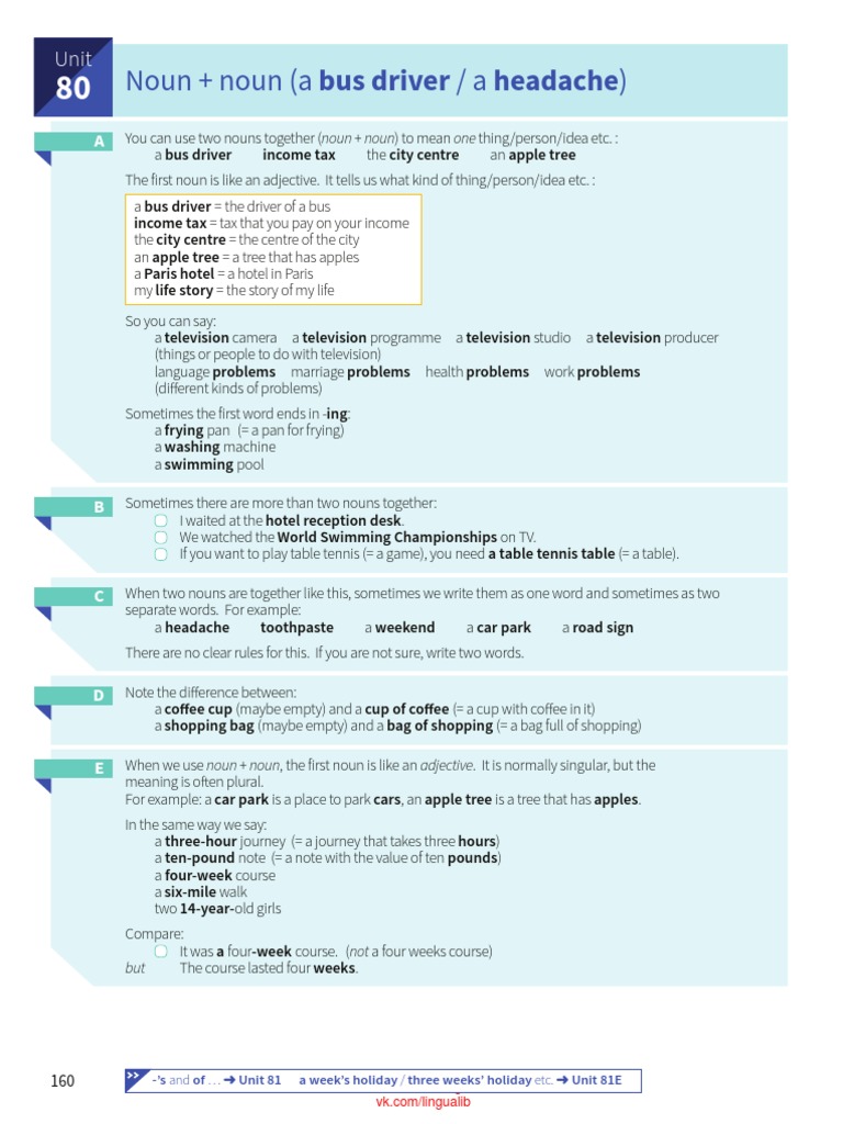 Noun + Noun (A Bus Driver / A Headache) : Income Tax Tax That You Pay ...