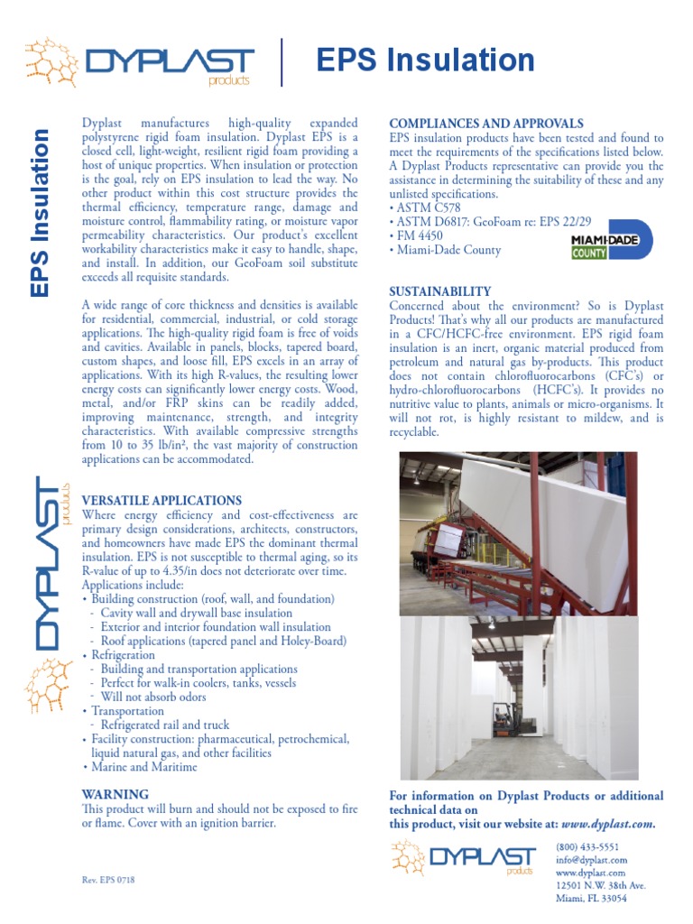EPS (Expanded Polystyrene) Data Sheet | PDF | Polystyrene | Building ...