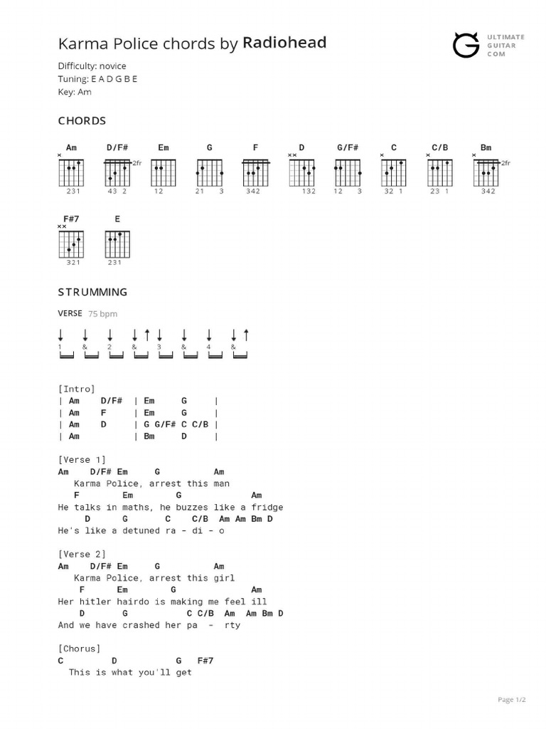 Karma Police Piano Chords Karma Police Radiohead (noir Piano Cover)