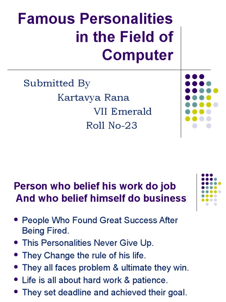 Famous Personalities in The Field of Computer | PDF