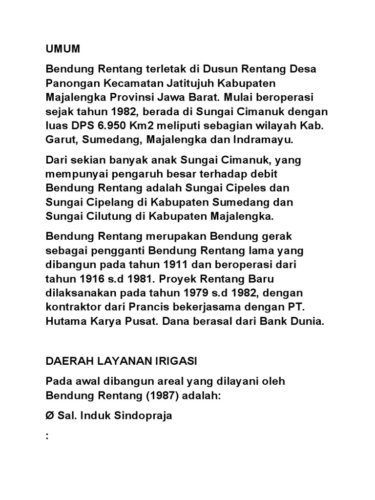 Bendung Rentang | PDF