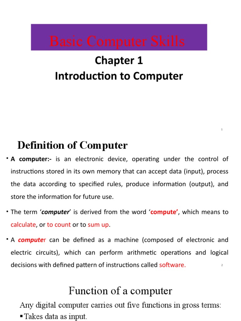Basic Computer Skills PPT Lecture Notes | PDF | Network Topology ...