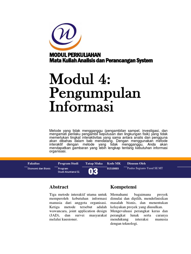 Modul Ganjil 2020 Modul 4 Mengumpulkan Informasi | PDF | Karier & Perkembangan