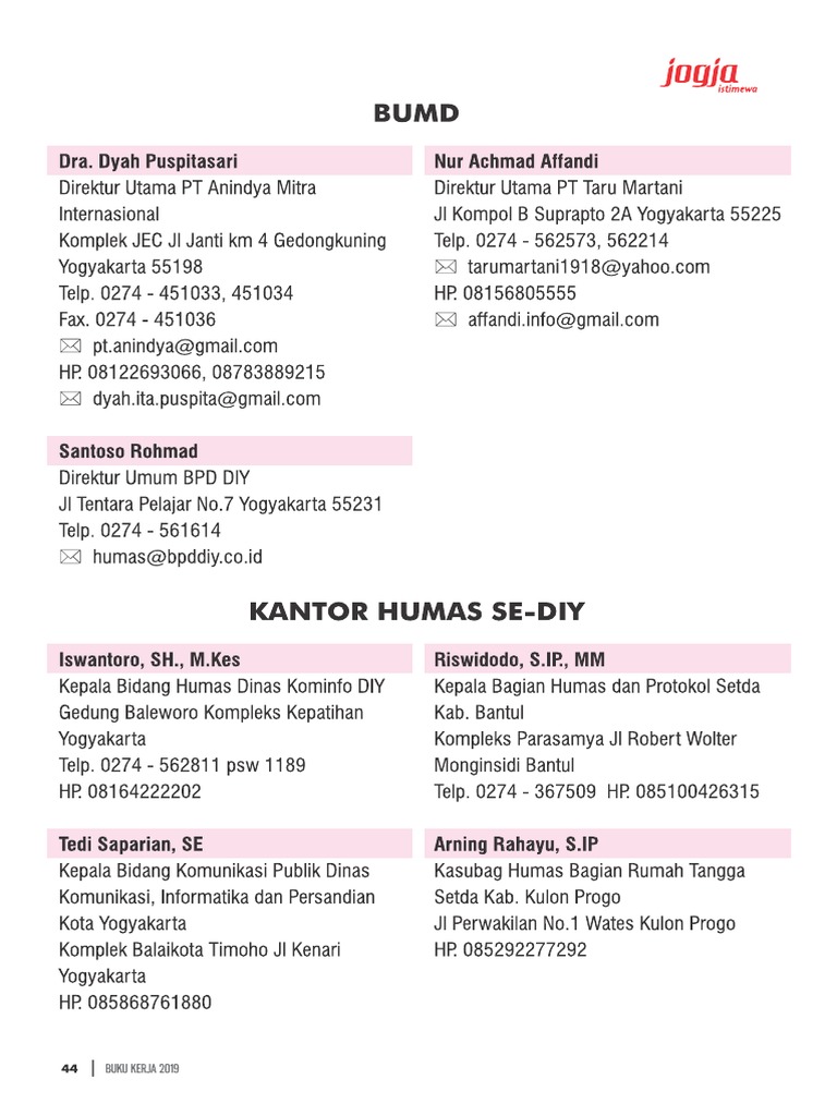 Kantor Humas Se Diy Dan Nomor Penting Diy | PDF