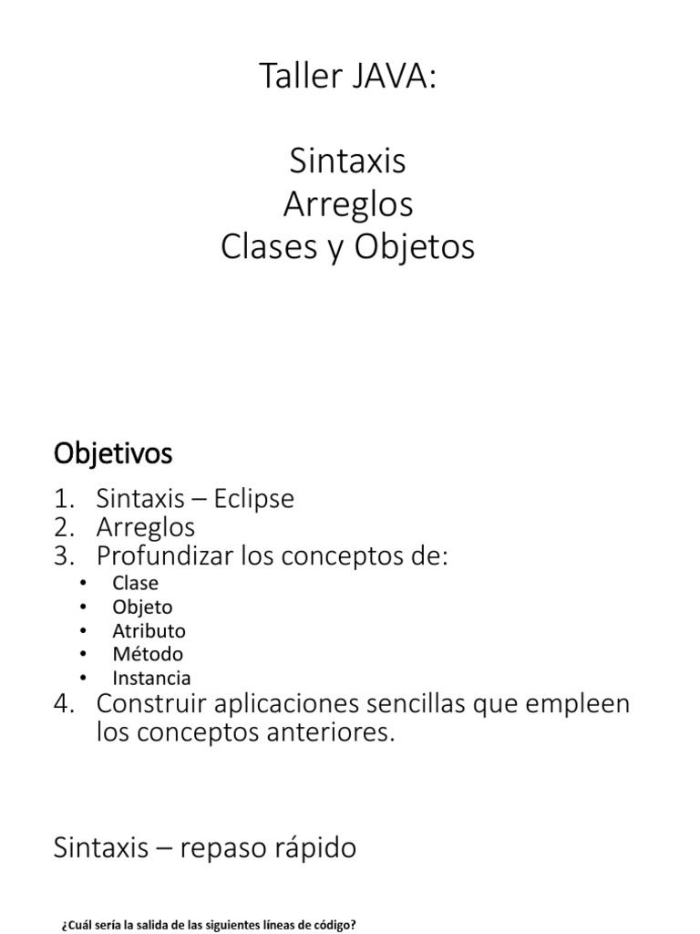 Taller Clases-Objetos | PDF | Objeto (informática) | Constructor (Programación Orientada a Objetos)