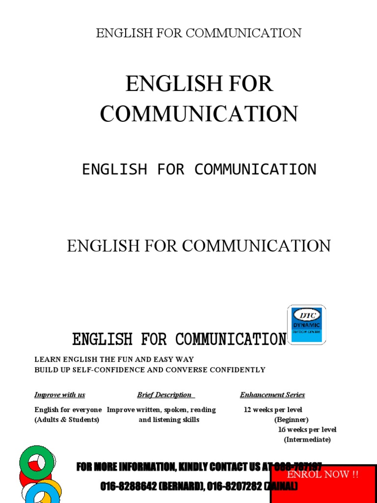 English for Communication Course Overview | PDF