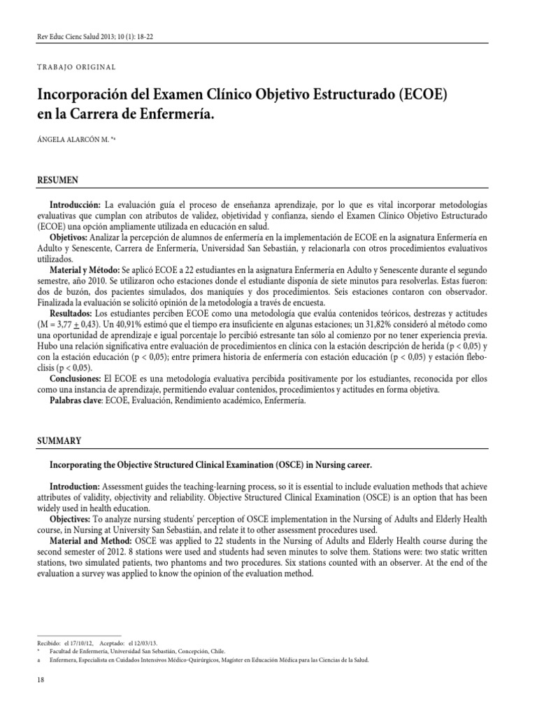 Ecoe Udec Enfermeria | PDF | Evaluación | Prueba (evaluación)