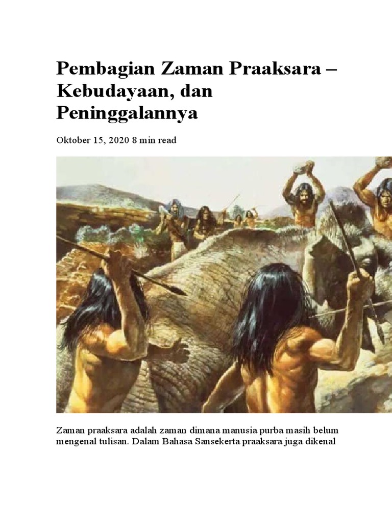 Pembagian Zaman Praaksara | PDF