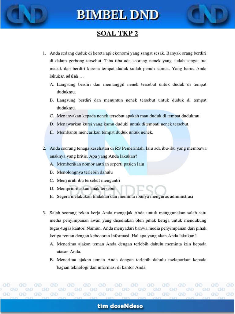 Soal TKP 2 | PDF