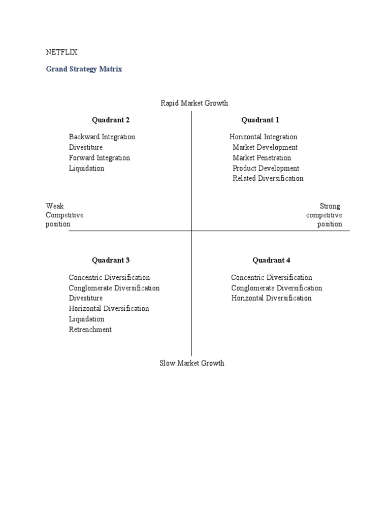 Grand Strategy Matrix NETFLIX | PDF