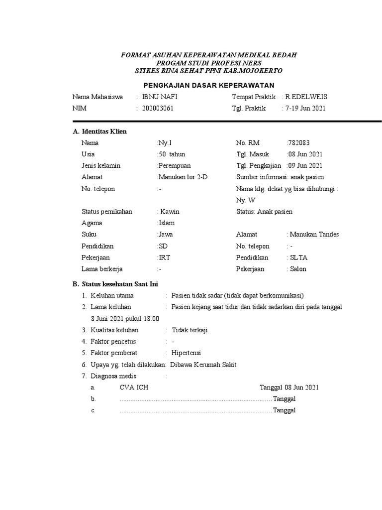 Askep Cva Ich Ibnu | PDF