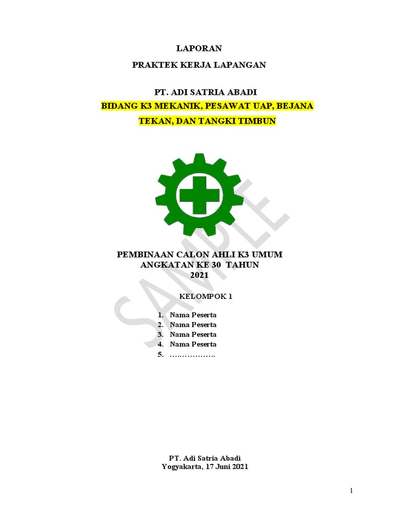 Laporan PKL K3 di PT. Adi Satria Abadi | PDF | Bisnis