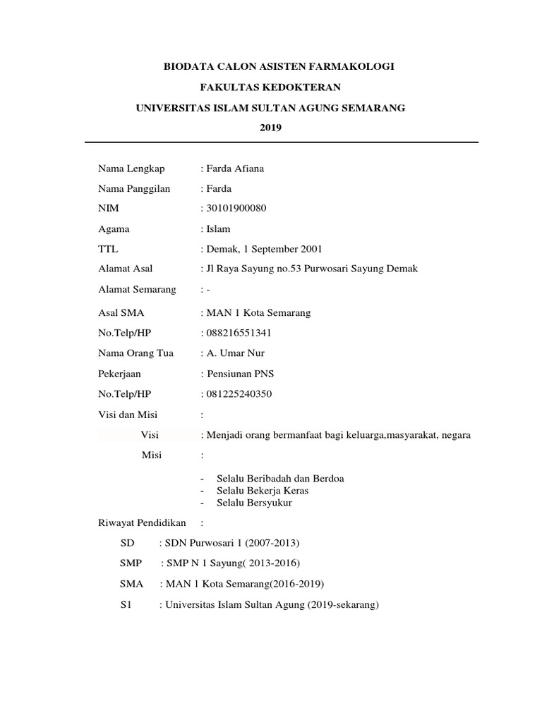 CV Farda Afiana | PDF