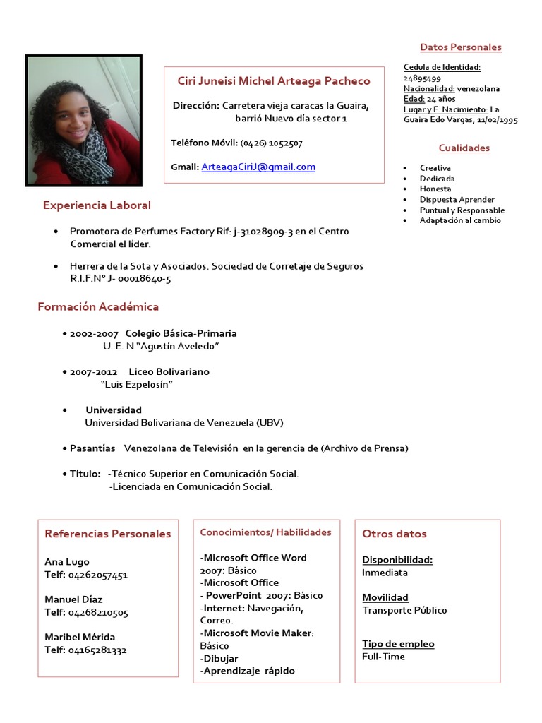 Ciri Arteaga Curriculum 2019 | PDF | Science | Ciencia y Tecnología