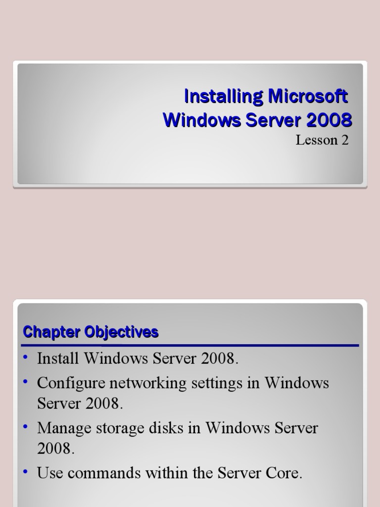 Installing Microsoft Windows Server 2008 | PDF | Ip Address | Windows ...