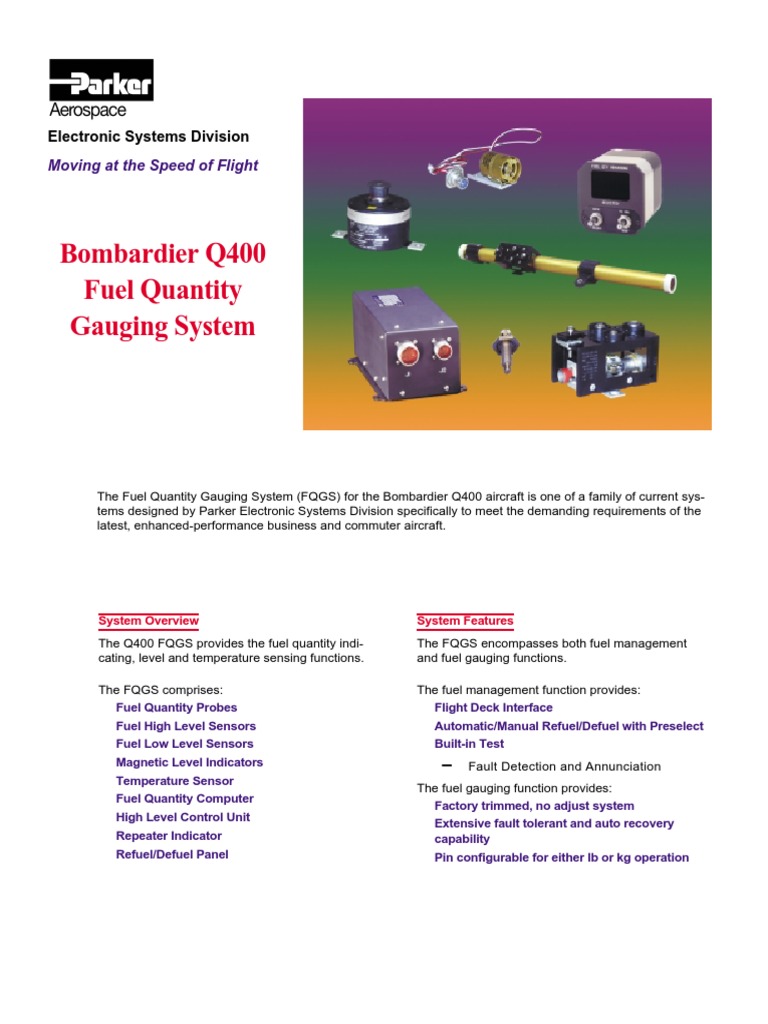 Bombardier Q400 Fuel Quantity Gauging System: Moving at The Speed of ...