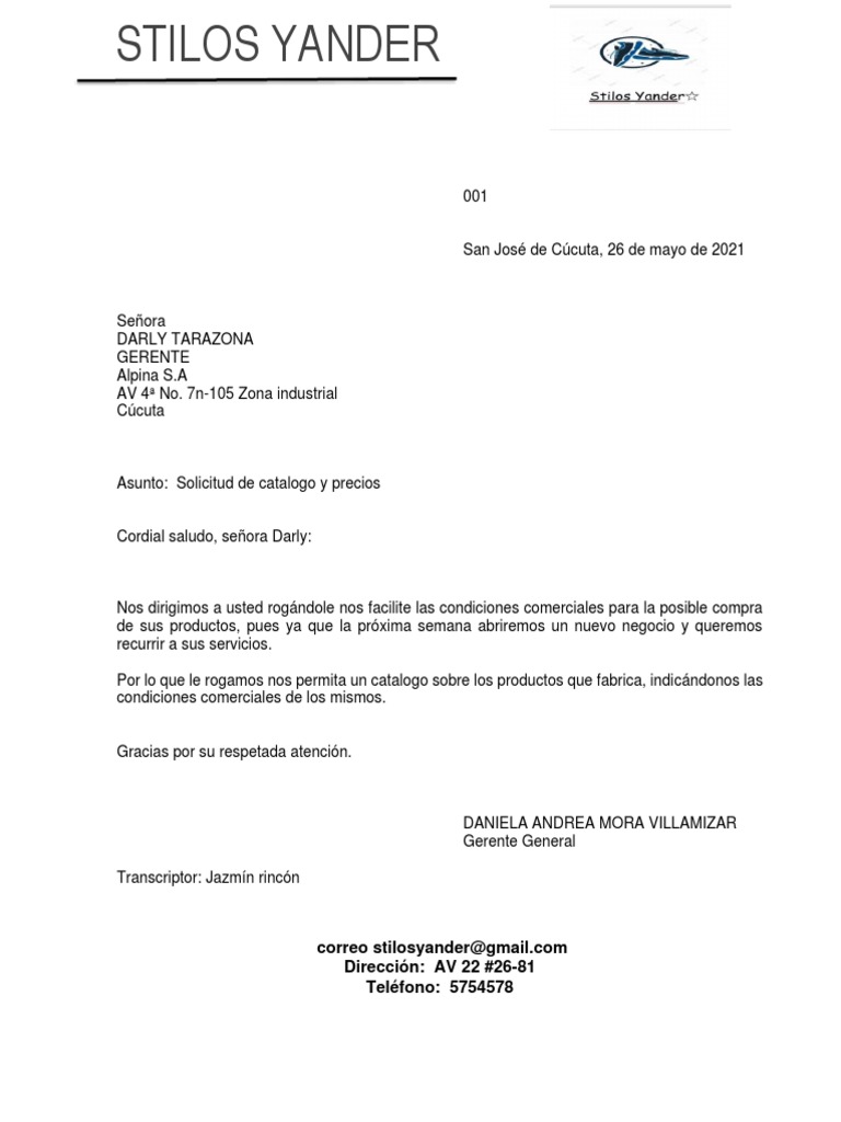 Carta Estilo Bloque | PDF