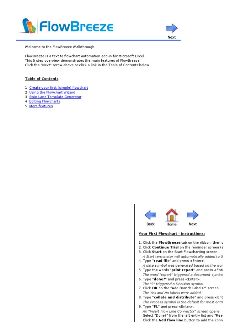 FlowBreeze Excel Add-In Guide | PDF | Page Layout | Software