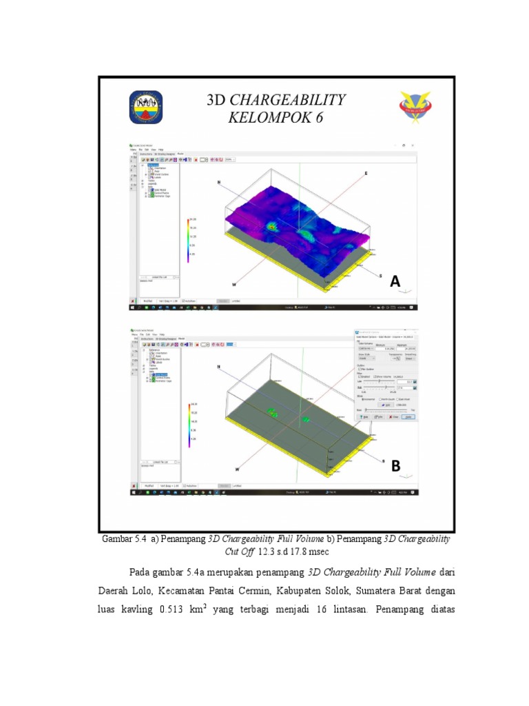 Penampang 3D Chargeability Mineral Mangan | PDF | Sains & Matematika
