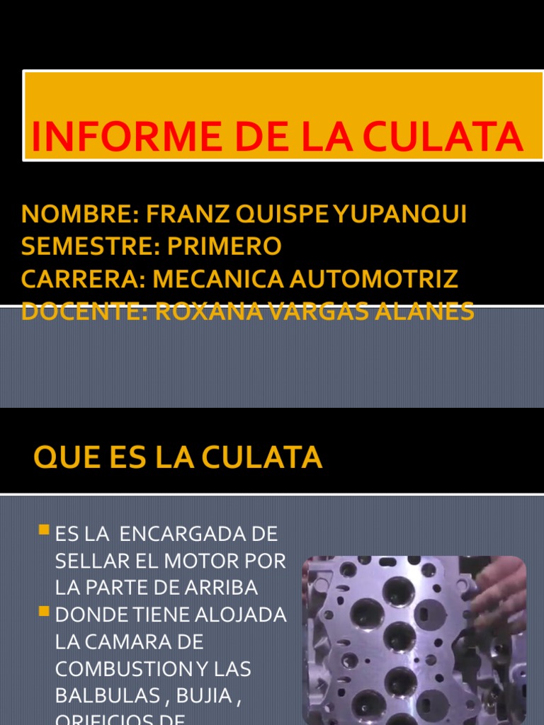 Partes y Funciones de la Culata de Motor | PDF | Máquinas | Motor de ...