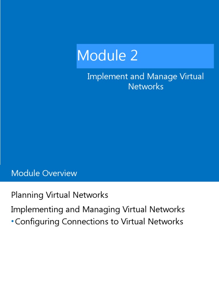 Implement and Manage Virtual Networks | PDF | Virtual Private Network ...