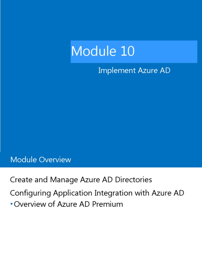 Implement Azure AD | PDF | Active Directory | Microsoft Azure