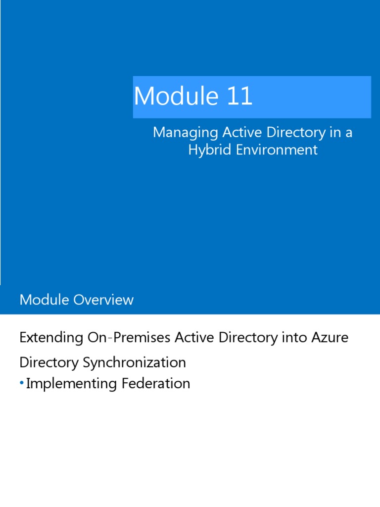 Managing Active Directory in A Hybrid Environment | PDF | Active ...