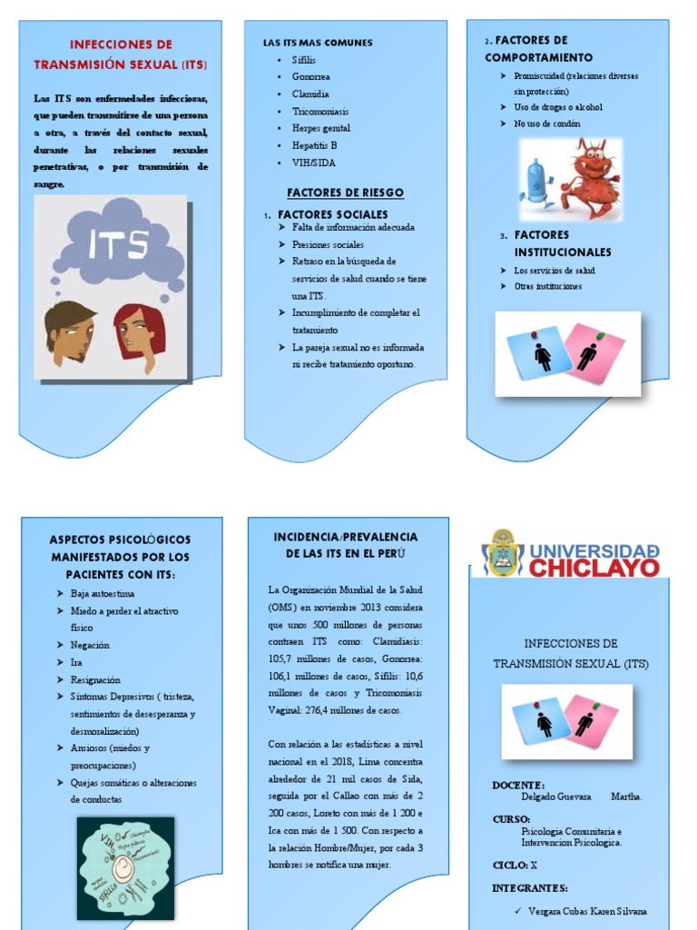 Triptico de ITS | PDF | Infección transmitida sexualmente | Enfermedades e infecciones de ...