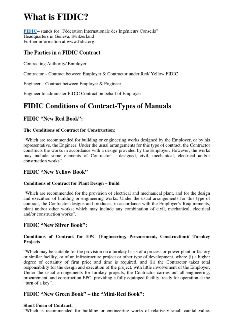 FIDIC | PDF | General Contractor | Employment