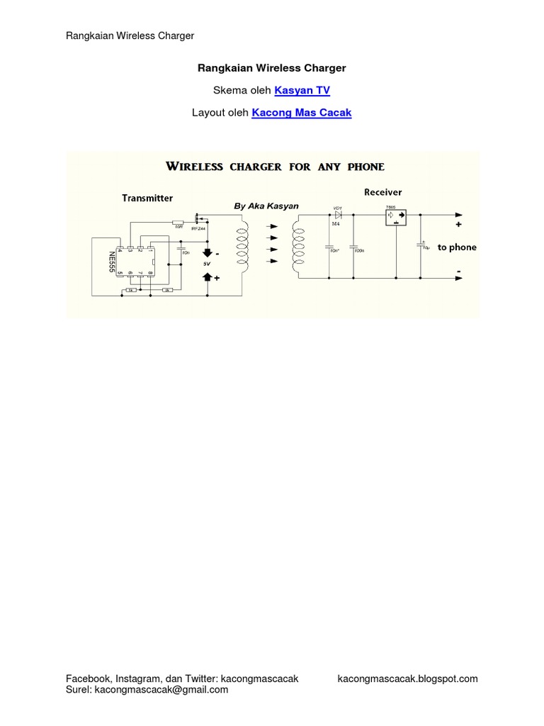 Layout Rangkaian Wireless Charger Oleh Kacongmascacak | PDF