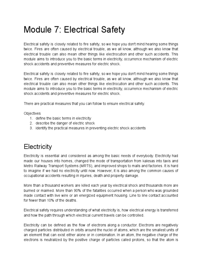 Electrical Safety and Shock Prevention | PDF | Fuse (Electrical) | Electron