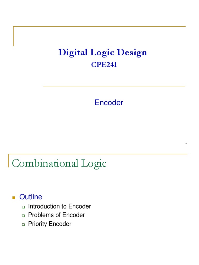 Digital Logic Design: Encoder | PDF