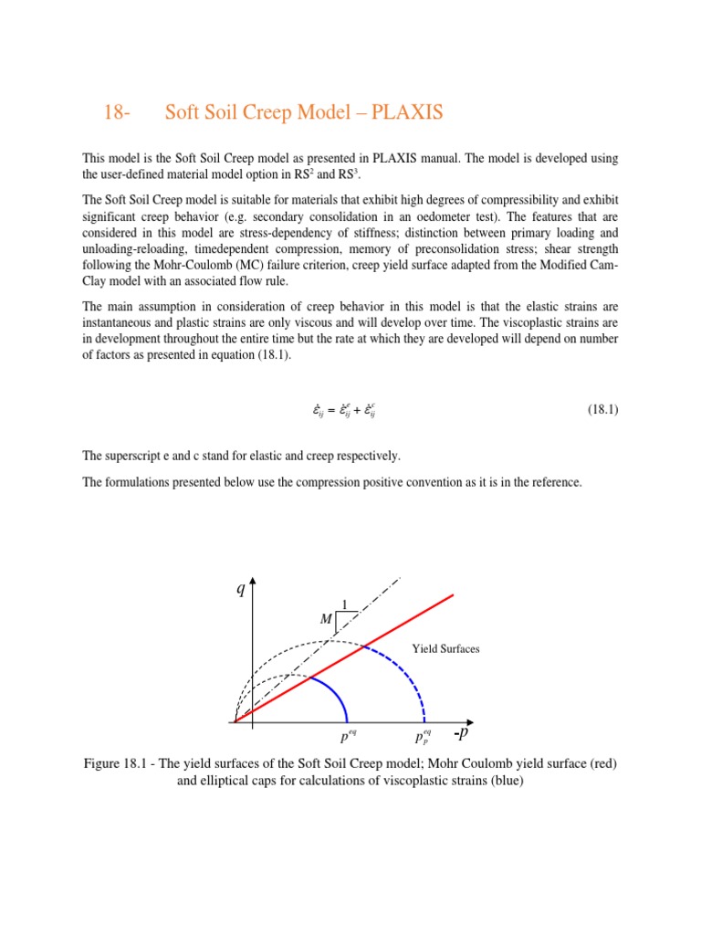 18-Soft Soil Creep Model - Plaxis | PDF | Yield (Engineering) | Creep (Deformation)
