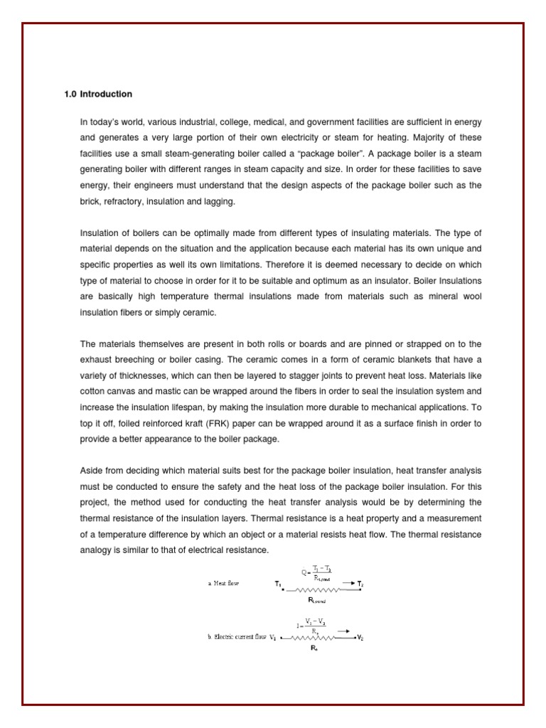 Optimum Boiler Insulation Package Project | PDF | Thermal Insulation ...