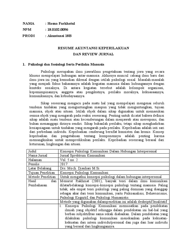 Akuntansi Keperilakuan | PDF