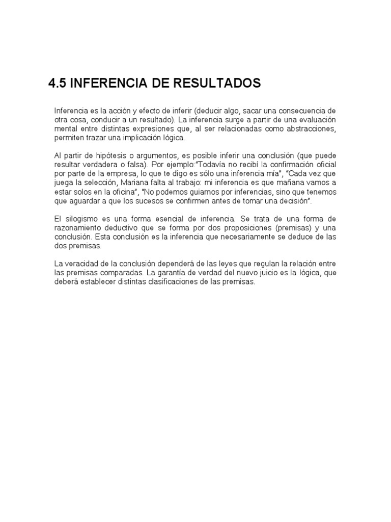 Inferencia de Resultados | PDF | Inferencia | Metodología filosófica