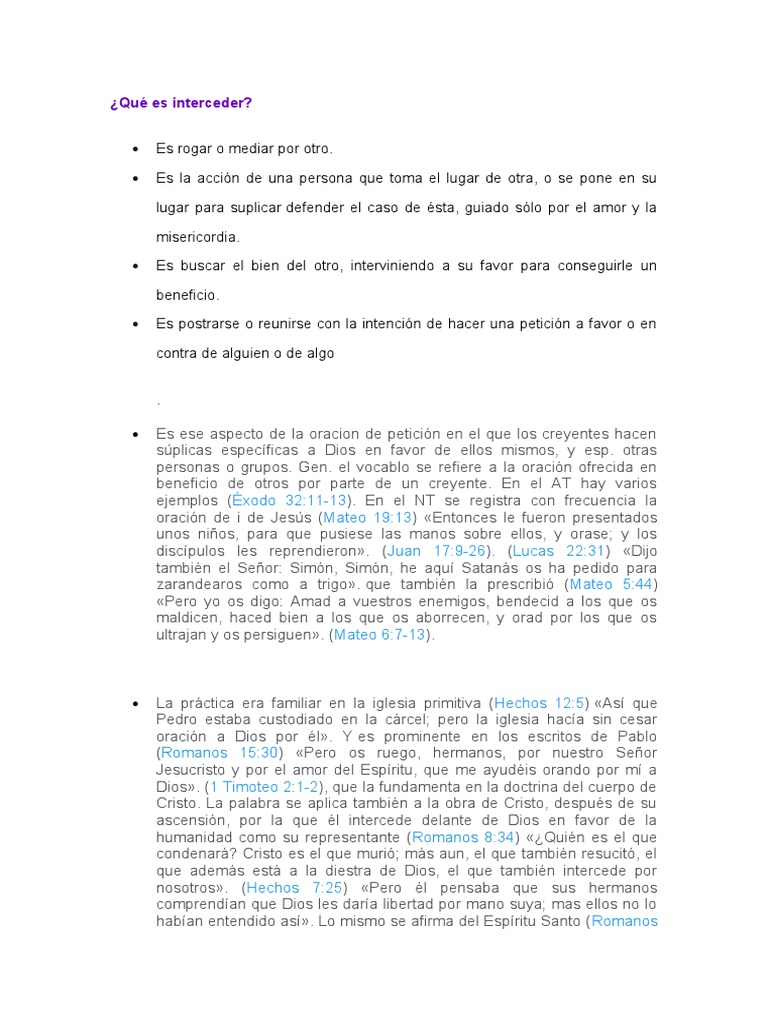 Qué Es Interceder | PDF | orador del Señor | Oración
