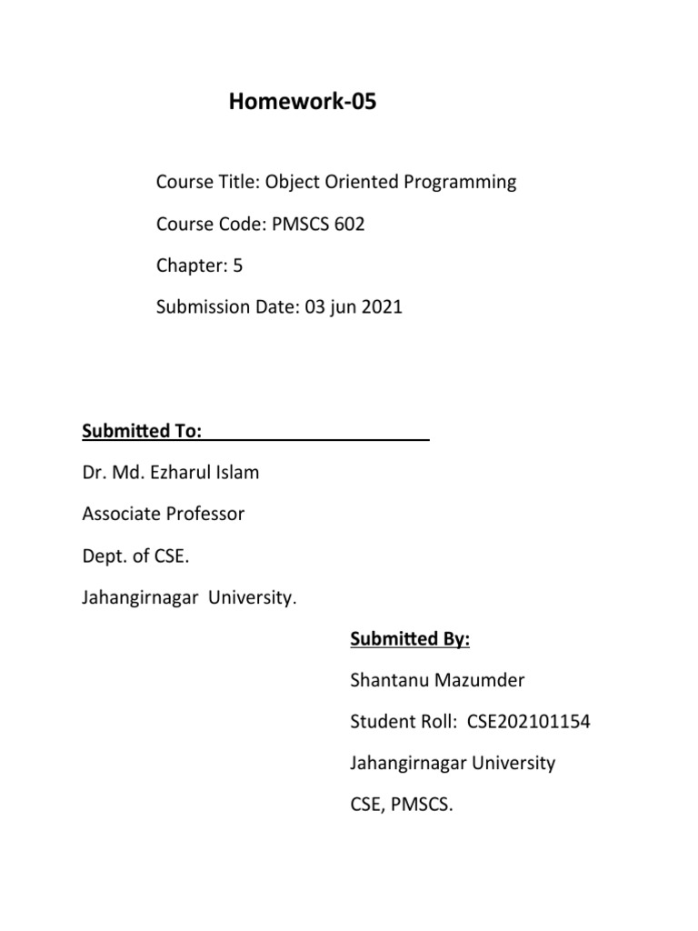 HomeWork - 05 | PDF | Software Engineering | Computer Engineering
