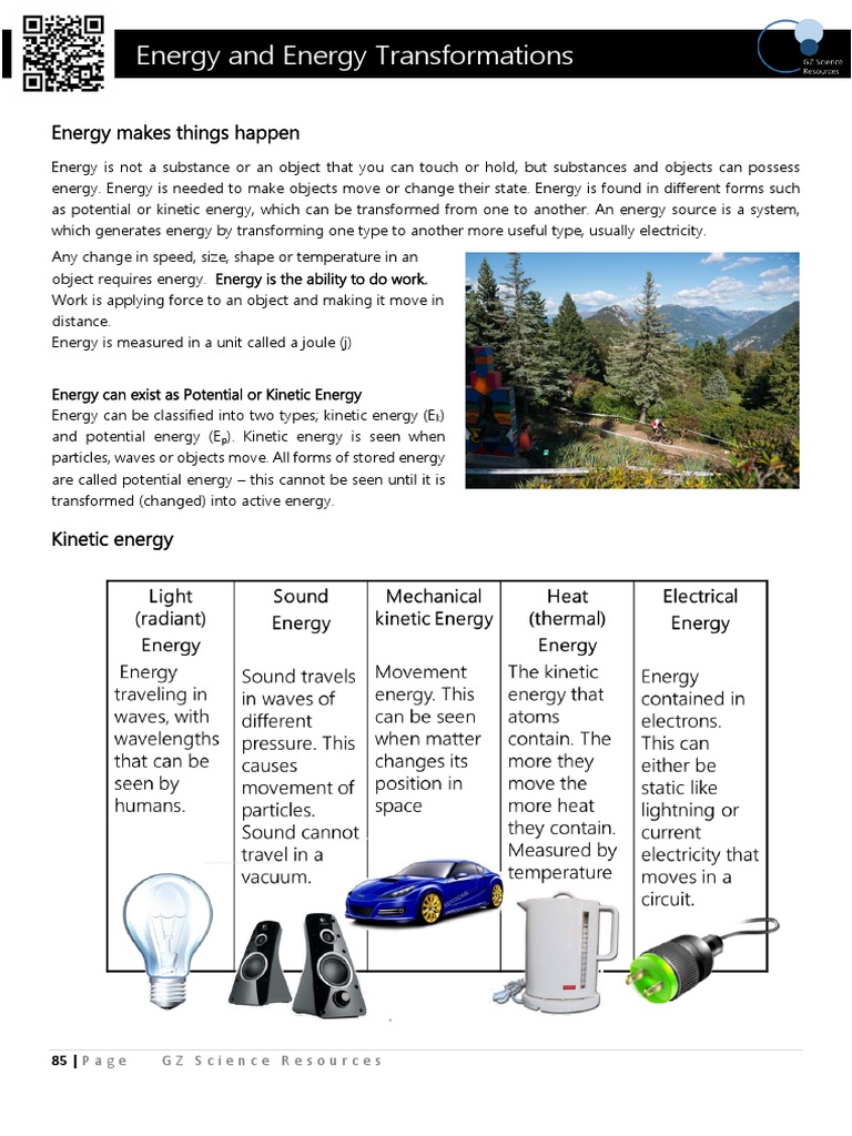 Energy and Energy Transformations: Energy Makes Things Happen | PDF ...